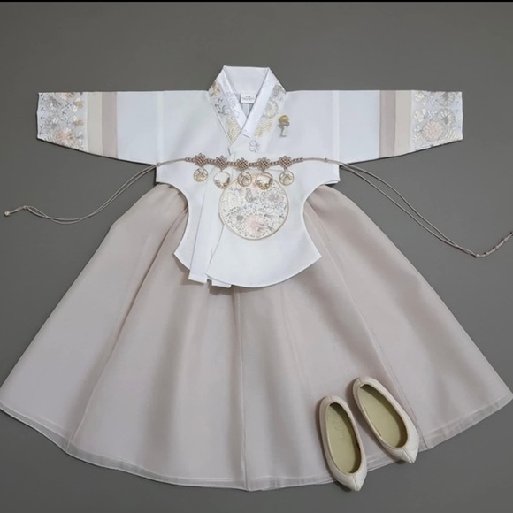 Dresses | Saekdong Embroidery Beige Hanbok Baby Girl Dohl 1 Year Korean ...